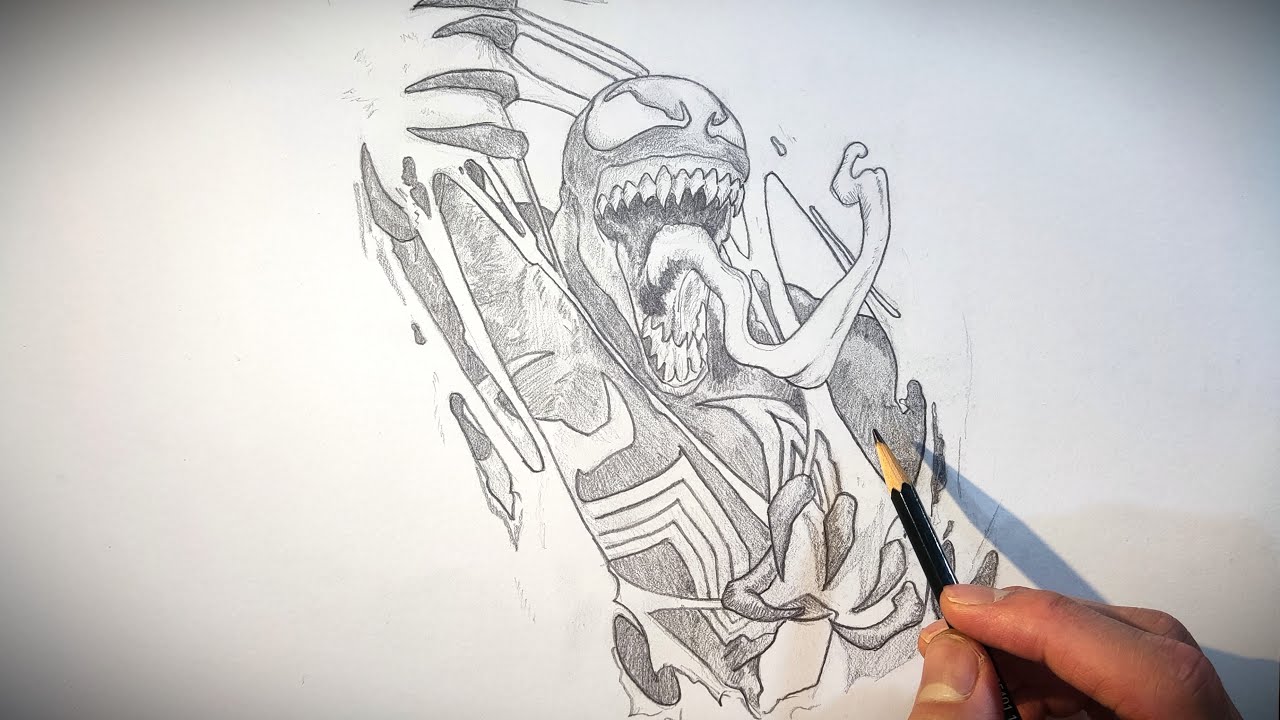 Venom Speed Drawing Art | How To Draw Venom - YouTube