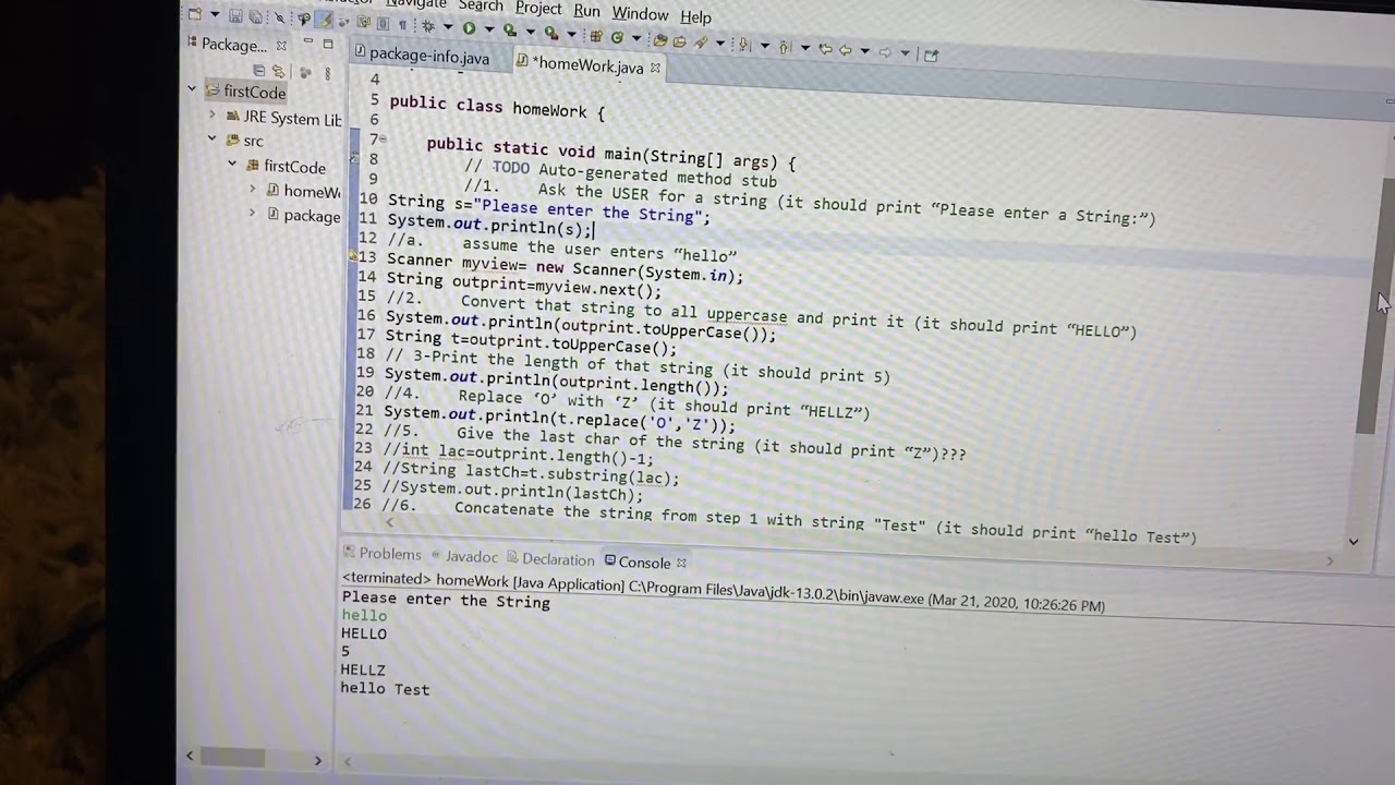 JAVA HW - YouTube