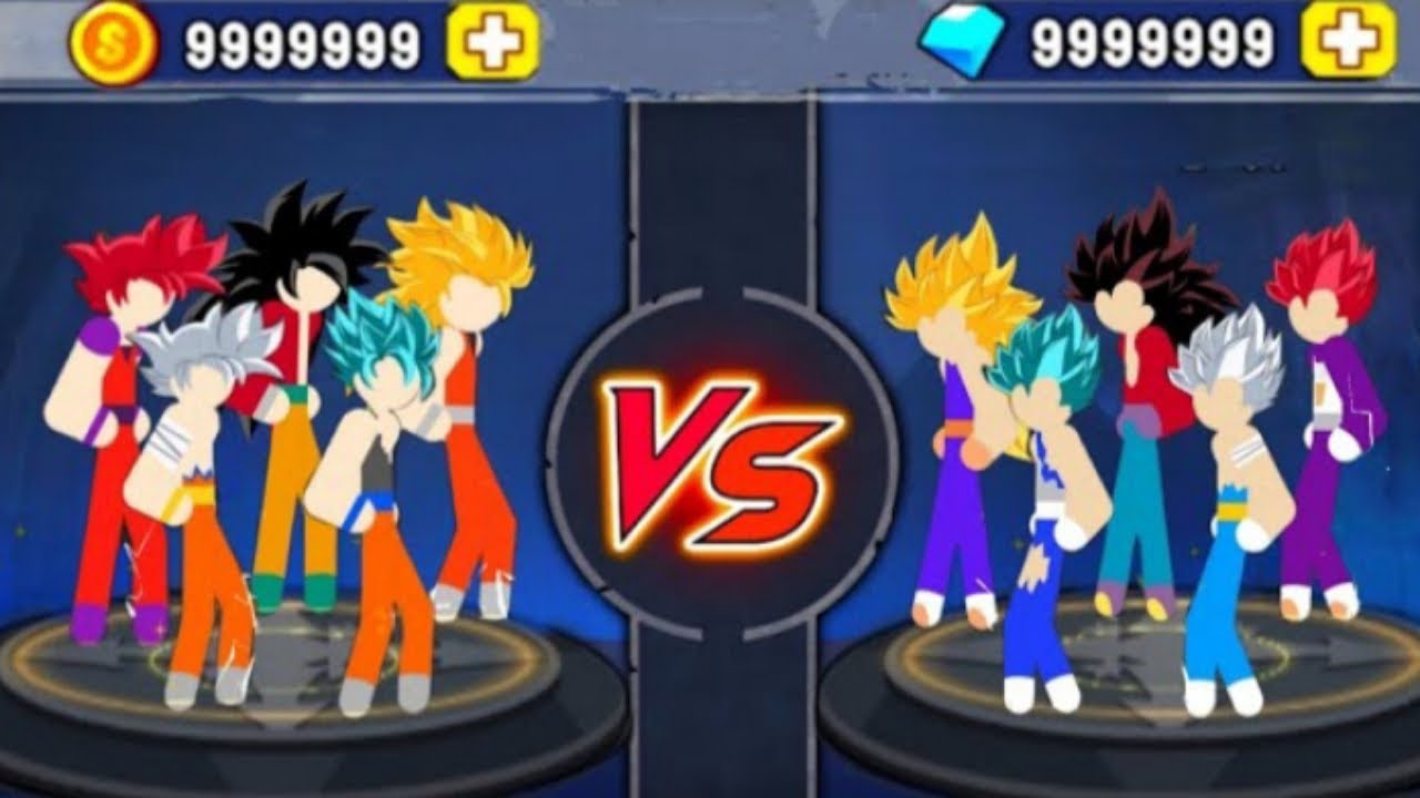 Stickman warriors Goku All Forms Vs Vegeta All Forms - YouTube