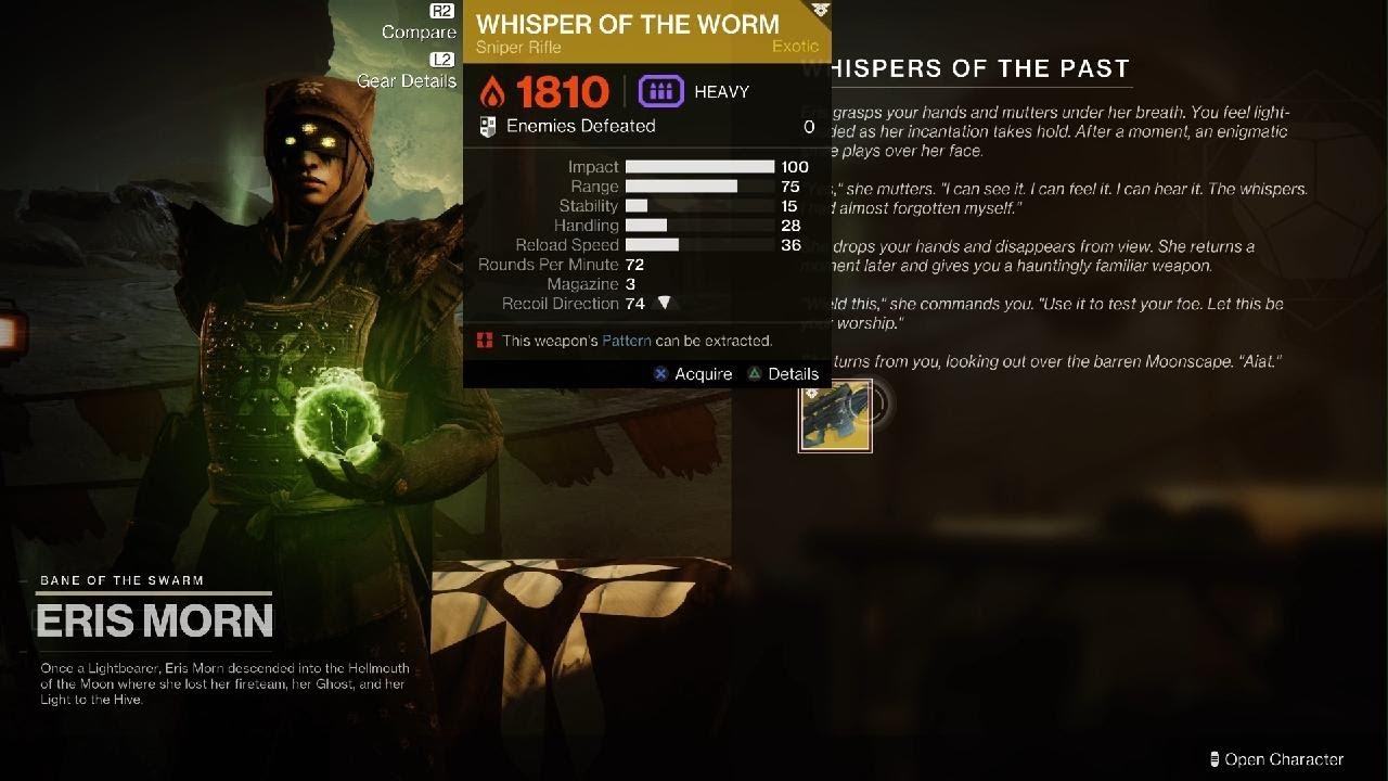 Just unlocked Whisper of the worm Sniper - YouTube