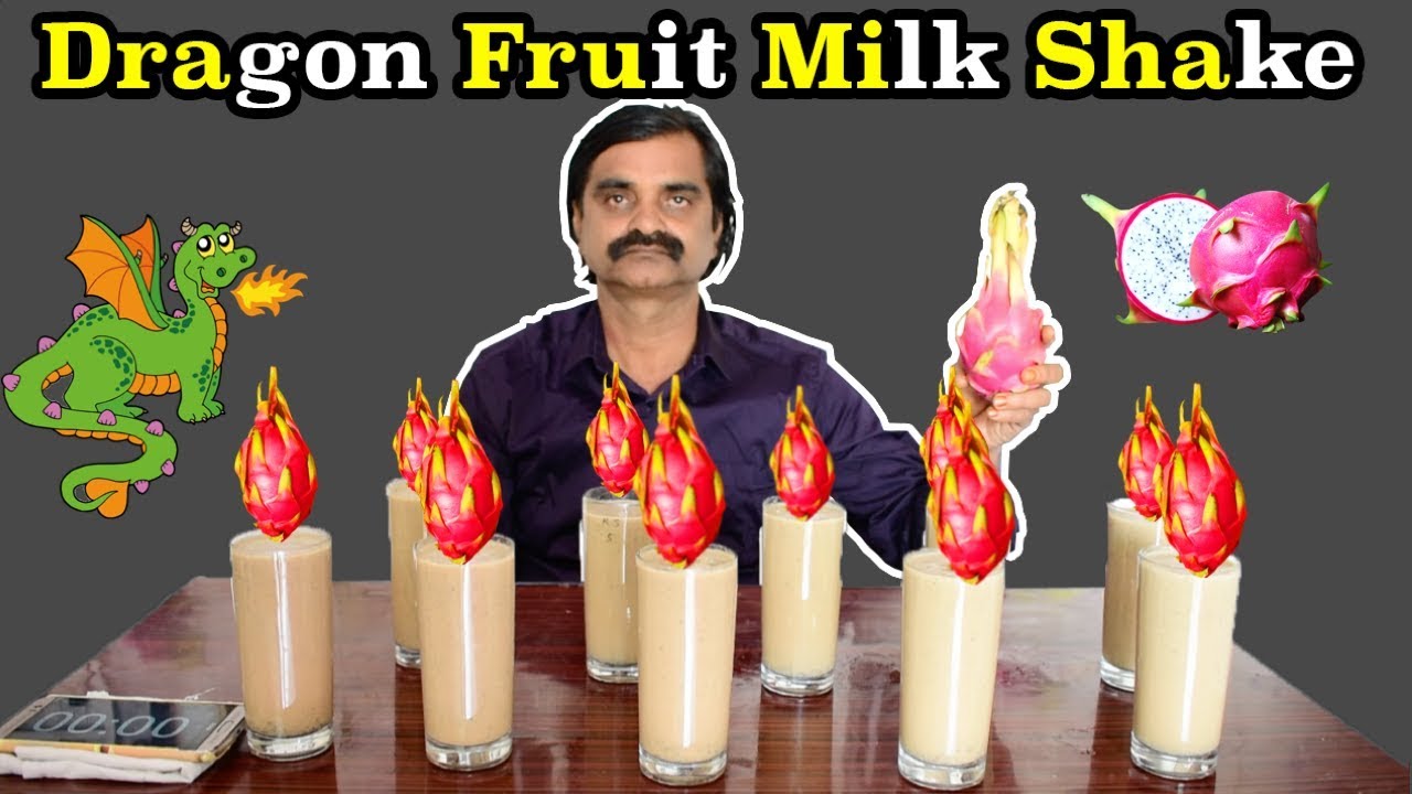 10X DRAGON FRUIT MILK SHAKE Drinking Challenge | Dragon Fruit Smoothie ...