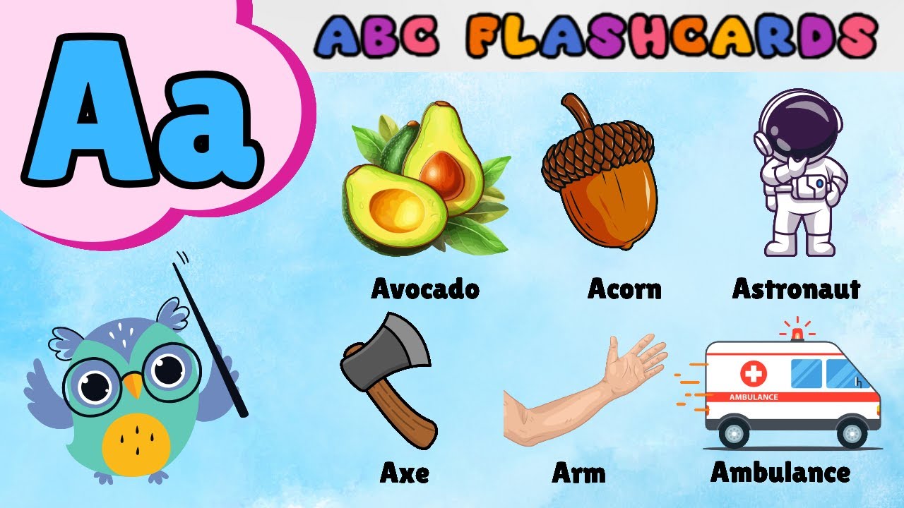 ABC Flashcards for Babies and Toddlers | Learn Alphabet Words A to Z ...