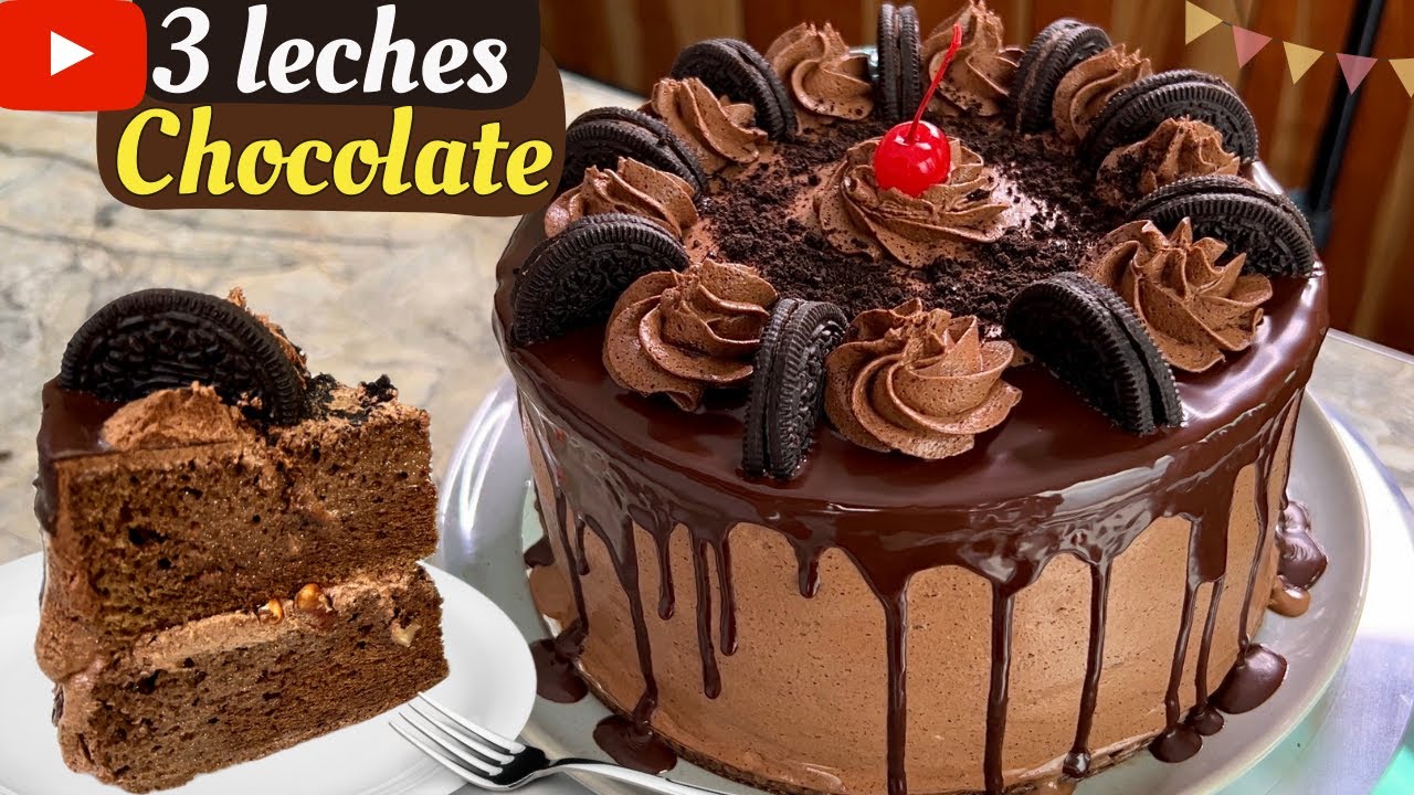 🔴PASTEL 3LECHES de CHOCOLATE HÚMEDO y ESPONJADITO Dulce Hogar Recetas 💕 ...