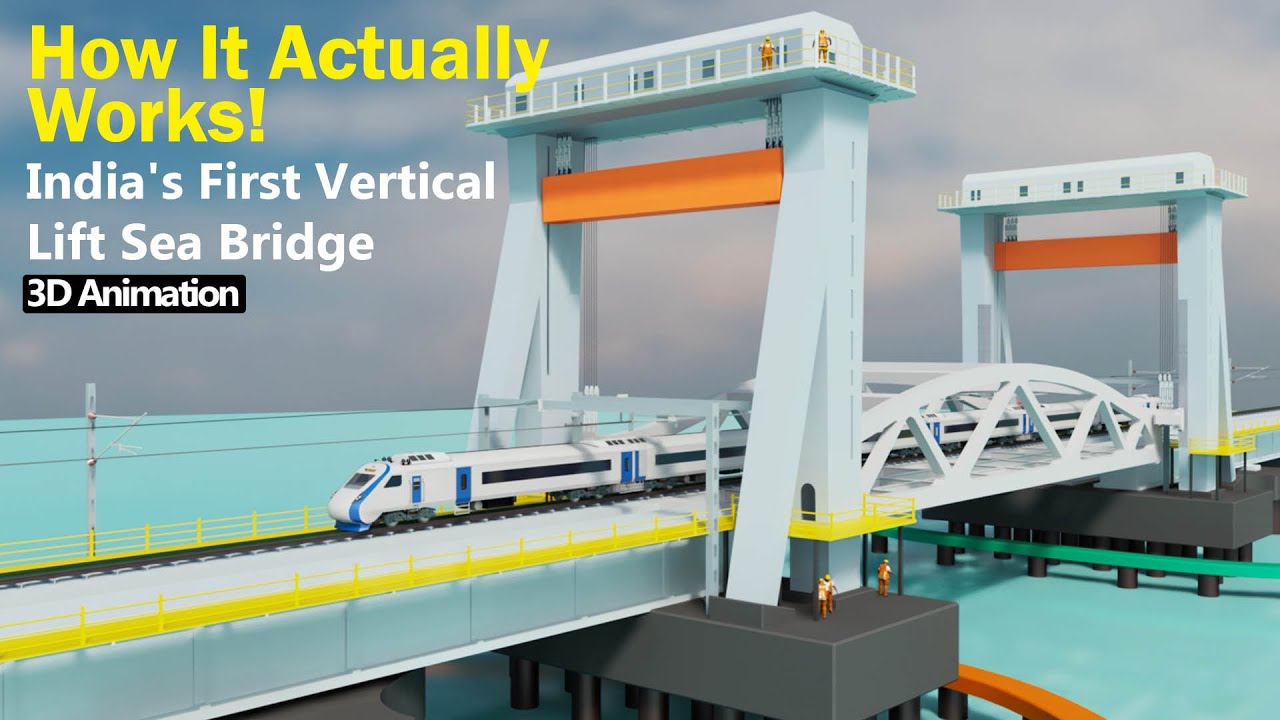 India's First Vertical Lift Sea Bridge: How It Actually Works! - YouTube