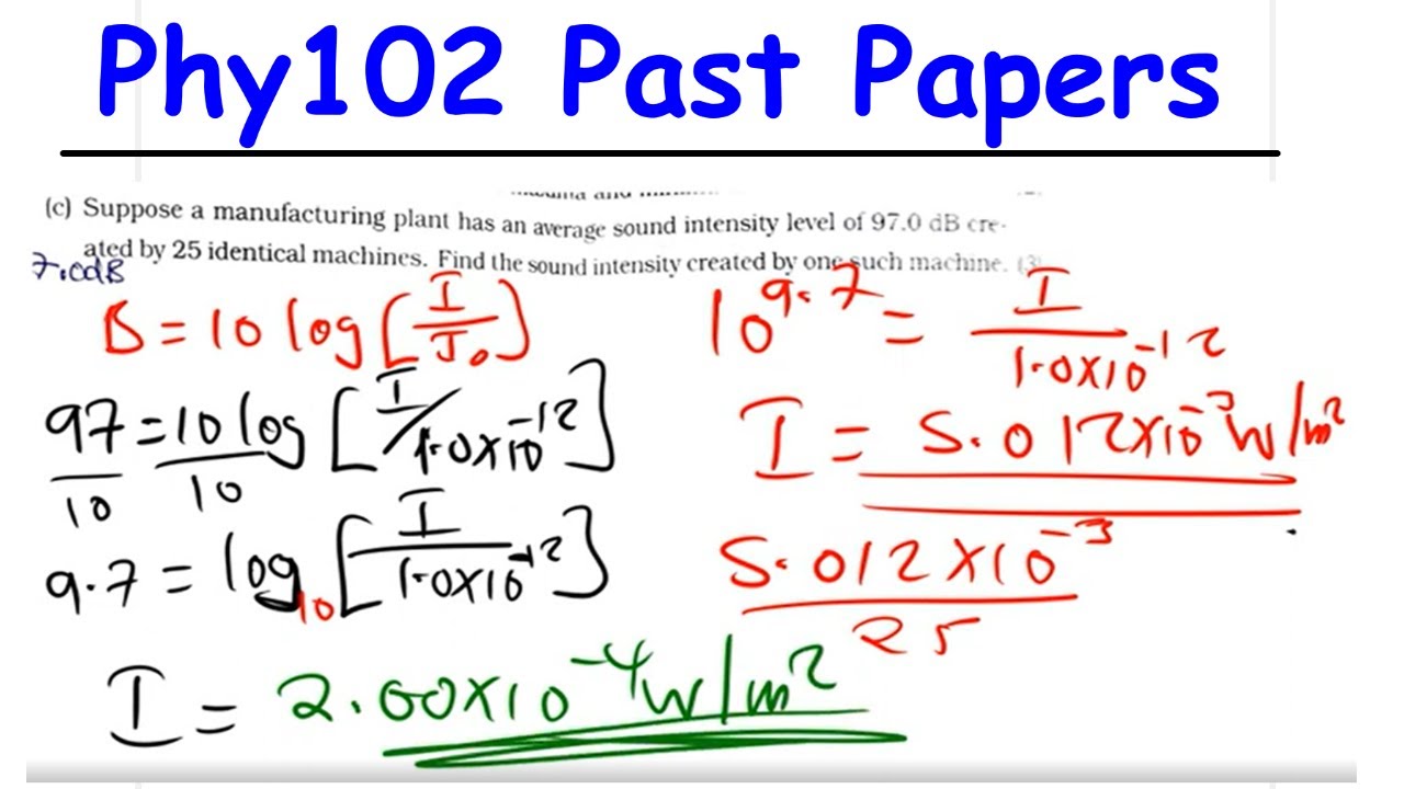 PHY102 Exam paper for 2023 - YouTube