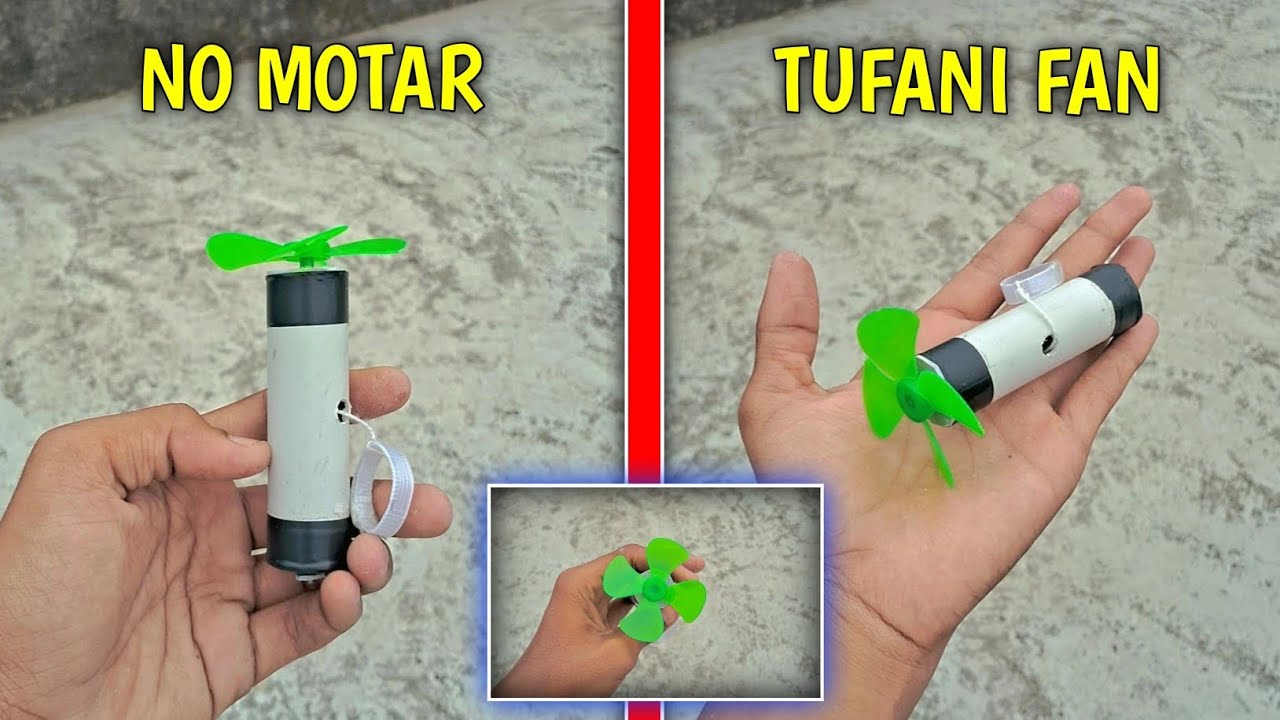 बिना मोटर के मदत से tufani fan बनाया | how to make fan at home | only ...