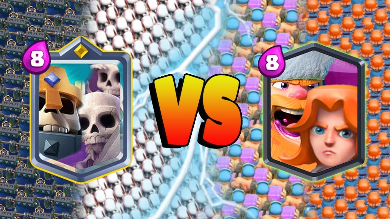 SKELETON KING + SKELETON ARMY 🆚 VALKYRIE + LUMBERJACK - YouTube