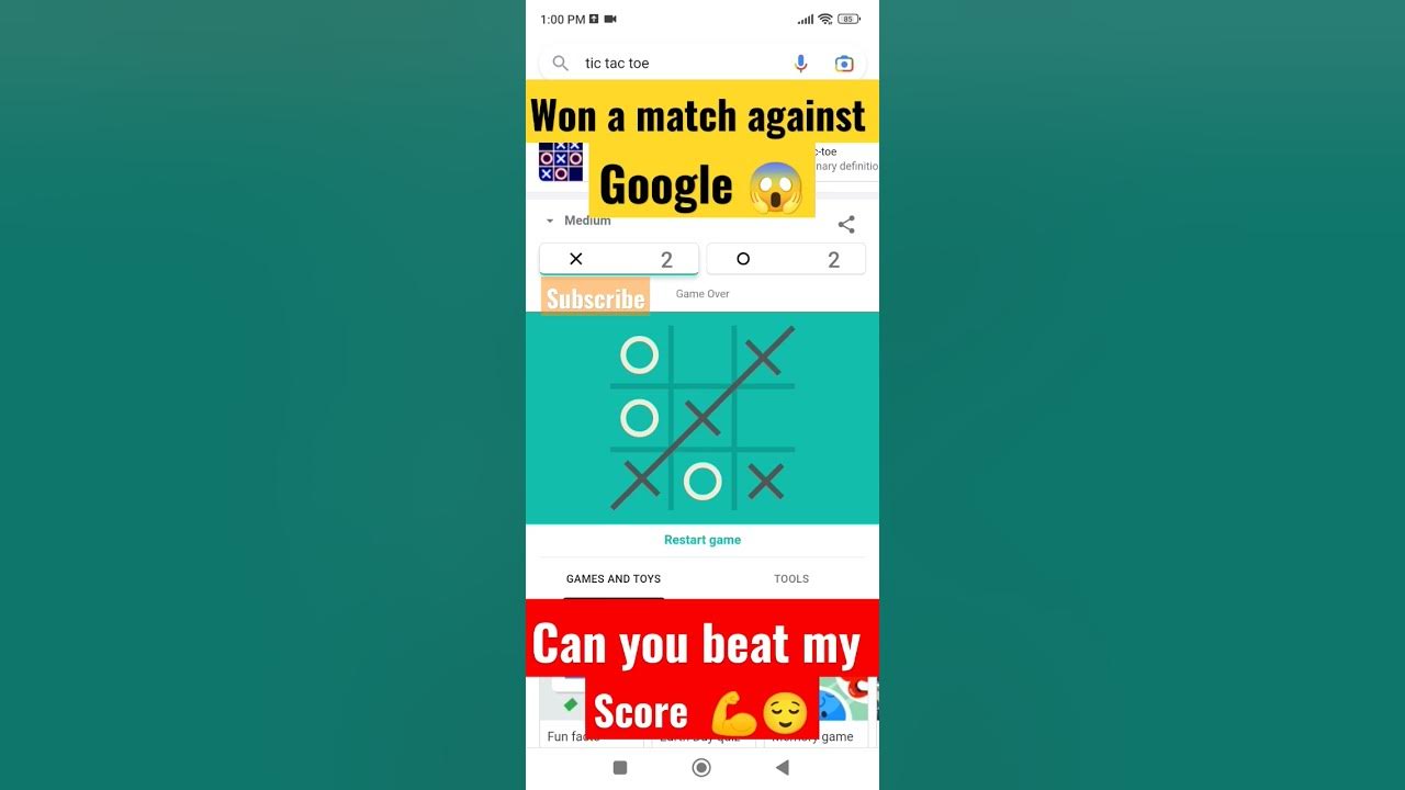 Can You Beat Google Tic tac toe Impossible shortvideo shorts can-you-beat-google-tic-tac-toe-impossible-shortvideo-shorts