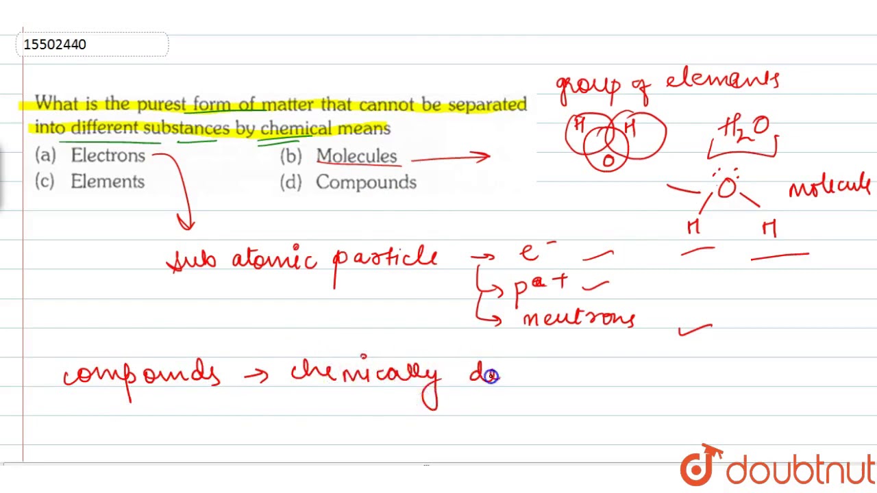 What is the purest form of matter that cannot be separated into ...