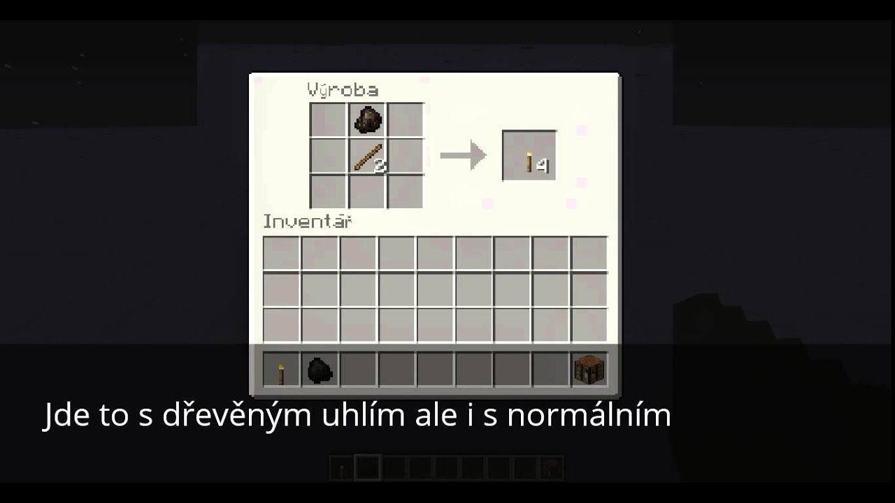Tutorial jak v minecraft vyrobit louč - YouTube