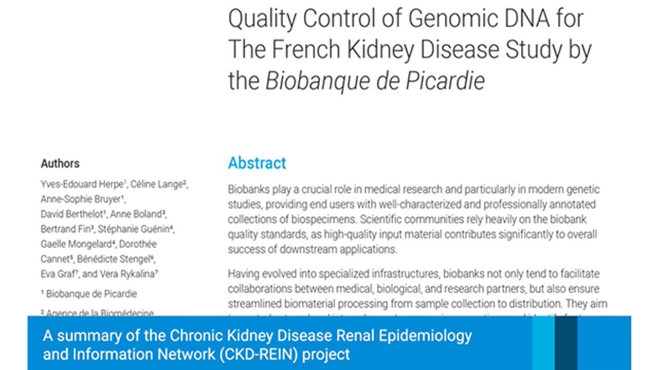 Large-scale quality control of biospecimen genomic DNA - YouTube