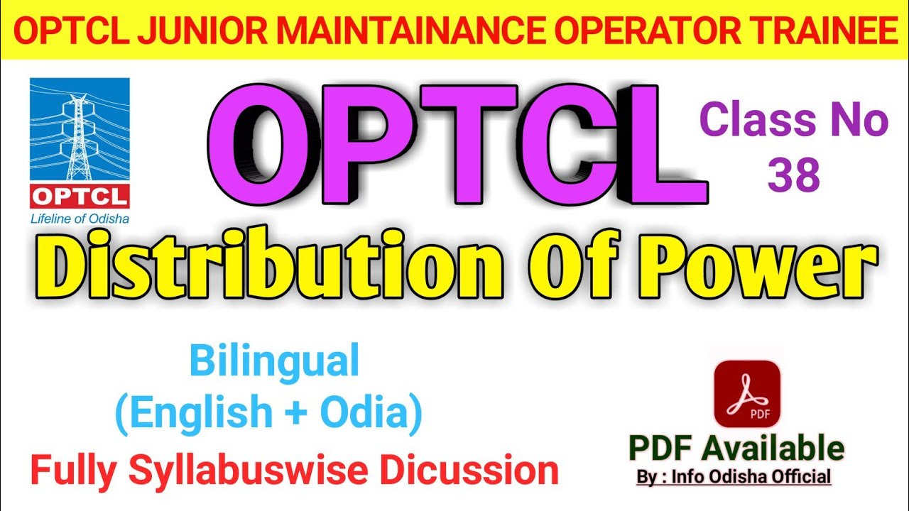 OPTCL Electrical Distribution of Power Questions || OPTCL JMOT ...