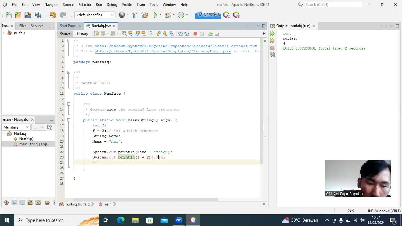 Tutorial Java Netbeans - Komentar Pada Java 06 - YouTube