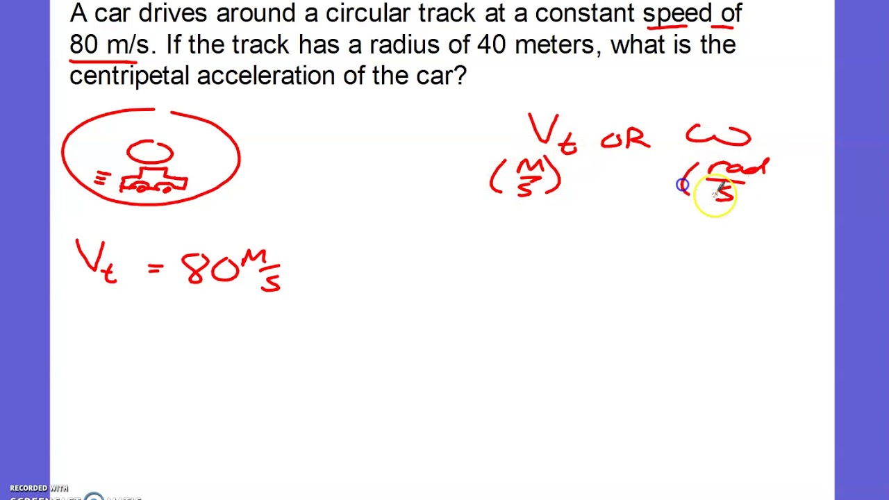 Centripetal Acceleration Problem (2020) - YouTube