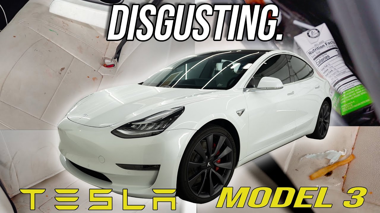 Cleaning the DIRTIEST Tesla Model 3! | Self-Driving Car Detail ...