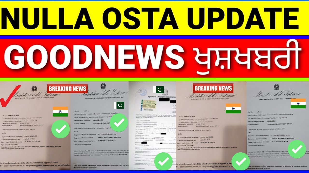 Nulla Osta Update 2023 | Nulla Osta Good News | BIGGEST UPDATES Nulla ...