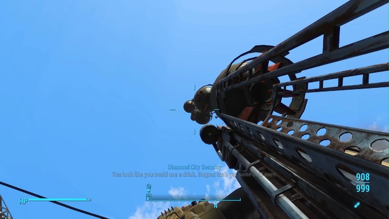 Fallout 4 using the Nuke Minigun - YouTube