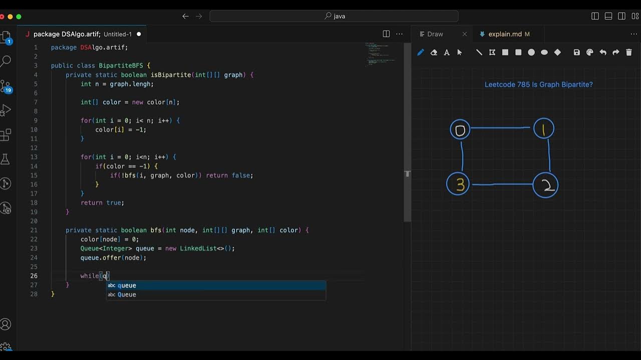 Leetcode 785 Is Bipartite Using Bfs Youtube
