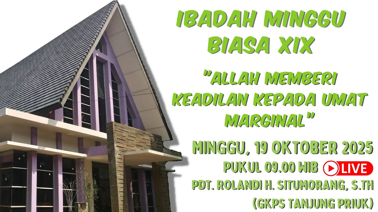 IBADAH MINGGU BIASA XXIX | MINGGU, 19 OKTOBER 2025 | "ALLAH MEMBERI ...