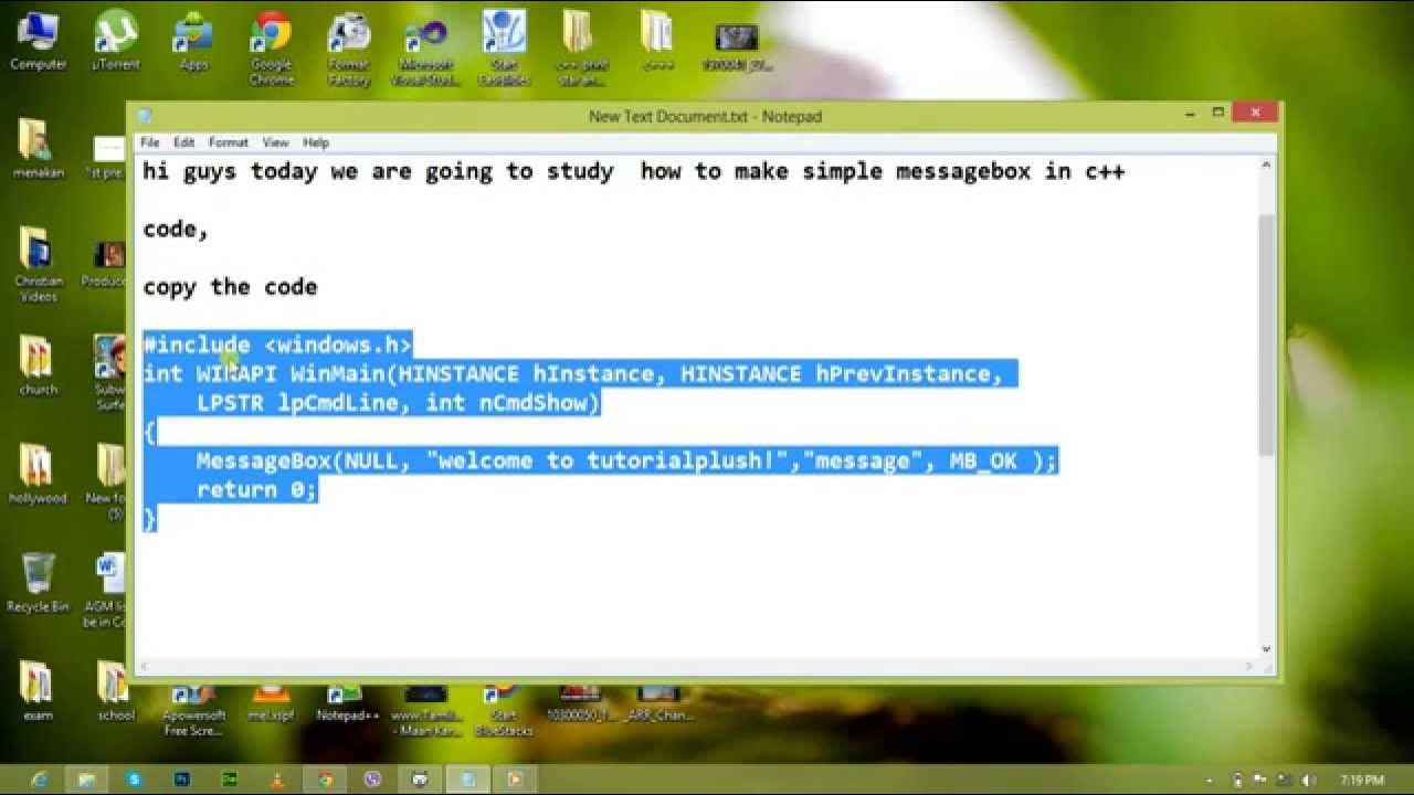 how to make messagebox in c++ tutorialplush com - YouTube