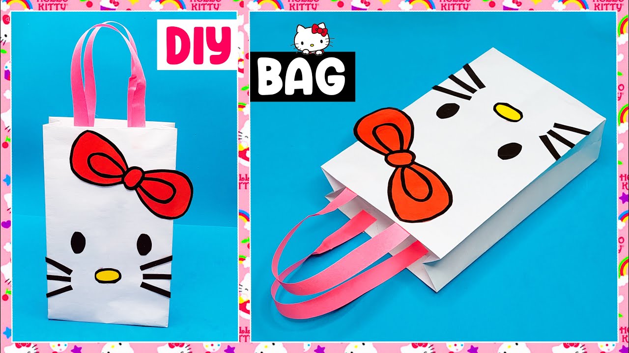 DIY Hello Kitty Paper Bag | How To Make Paper Gift Bag | DIY Goodie Bag ...