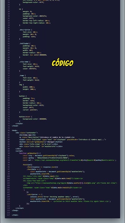 App De Clima Con Api Html5 Coding Css Javascript Parati Youtube