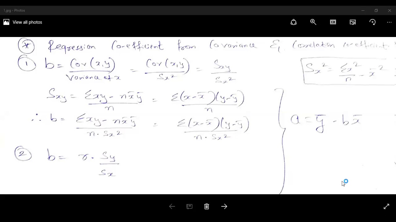Std 12th - Statistics - Ch-Regression - Part 5(Short sums based on Sxy ...