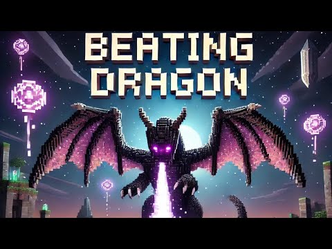 Beating dragon in minecraft survival #shortlive - YouTube