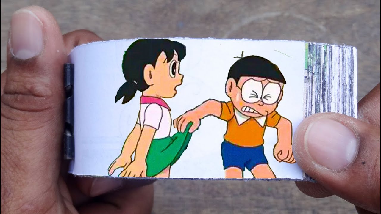 Doraemon Cartoon Flipbook #138 | Nobita Removes Shizuka Skirt Flip Book ...