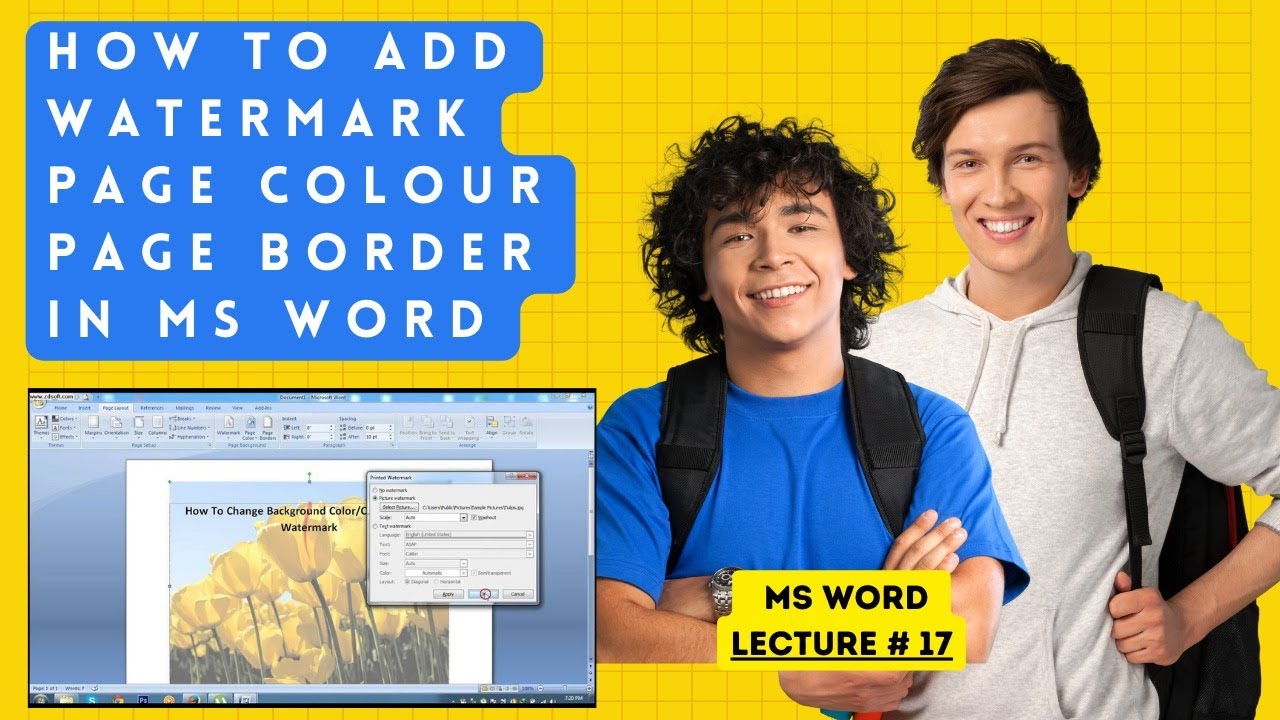 MS WORD LECTURE 17 | Mastering Watermarks and Page Color: Enhance Your ...