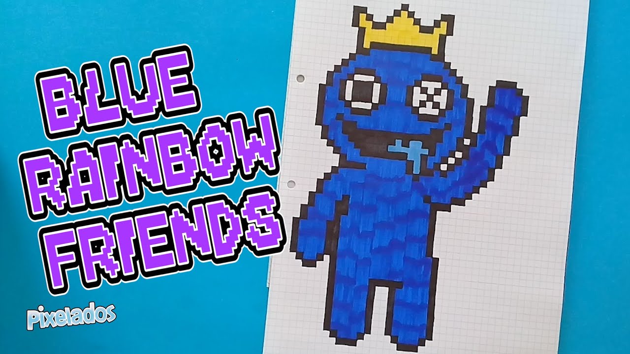 COMO DIBUJAR BLUE RAINBOW FRIENDS PIXEL ART - PIXELADOS - YouTube