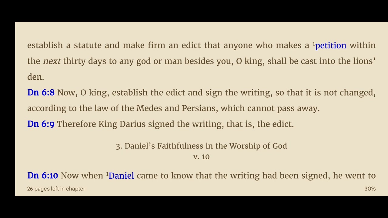 Bible Reading of Daniel 6 - YouTube