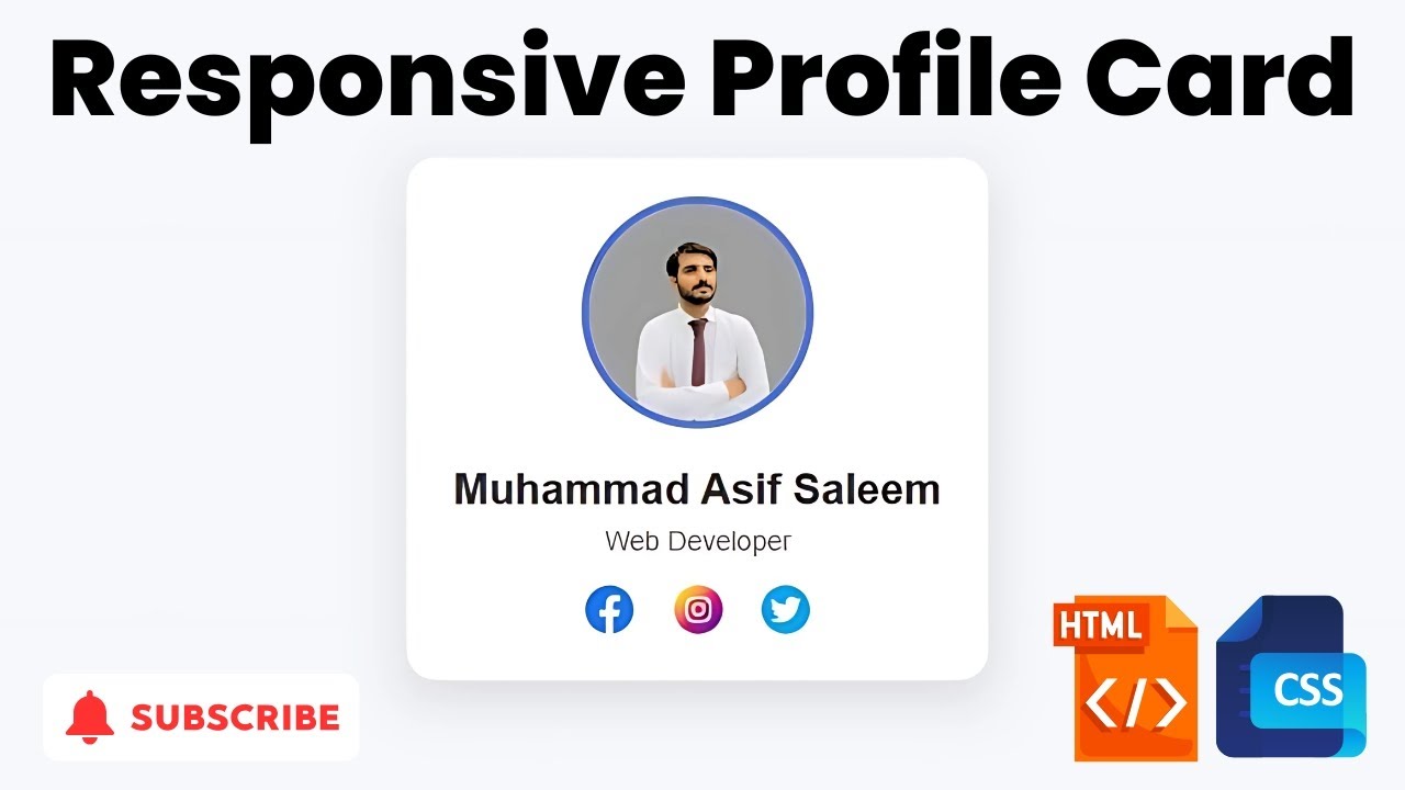 Create a Profile Card in MINUTES Not Hours by Using HTML & CSS ...