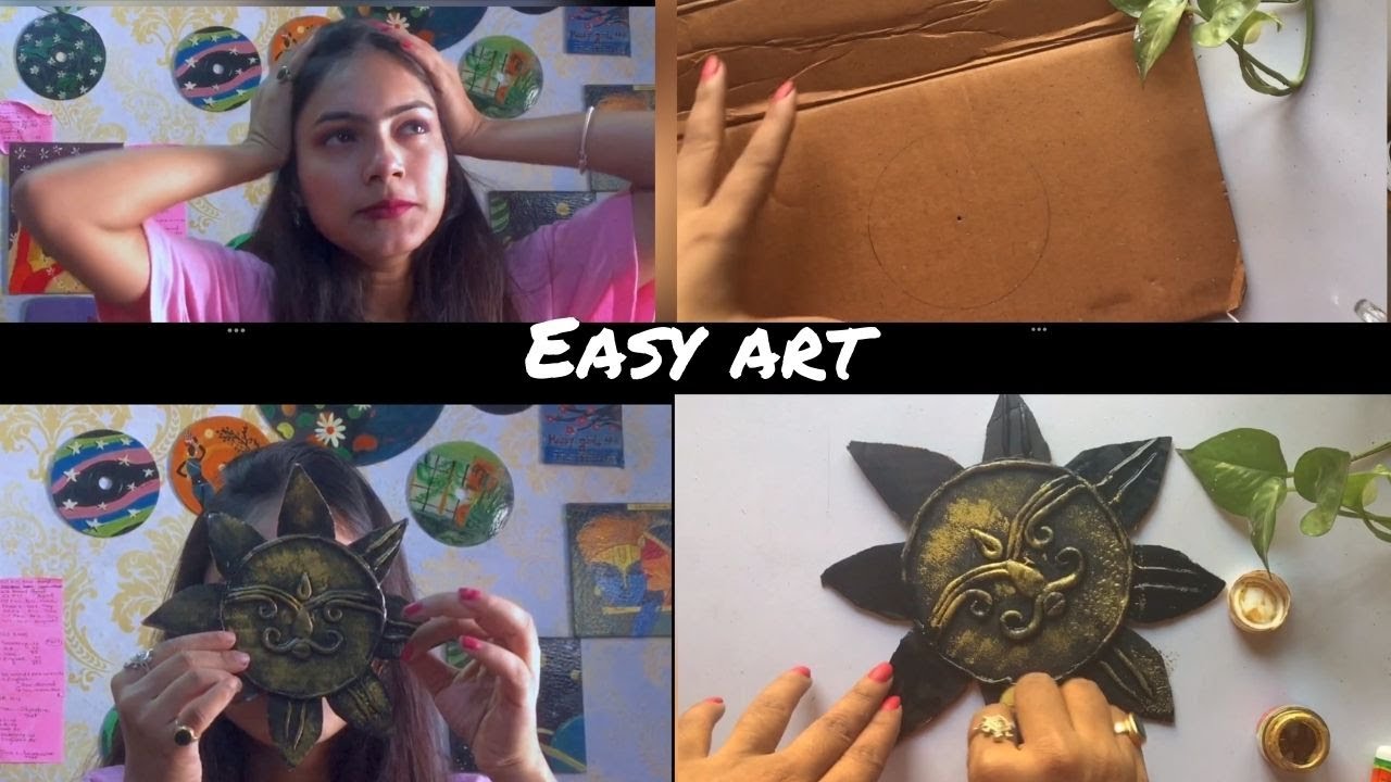 Easy 5 minutes clay art with cardboard - YouTube