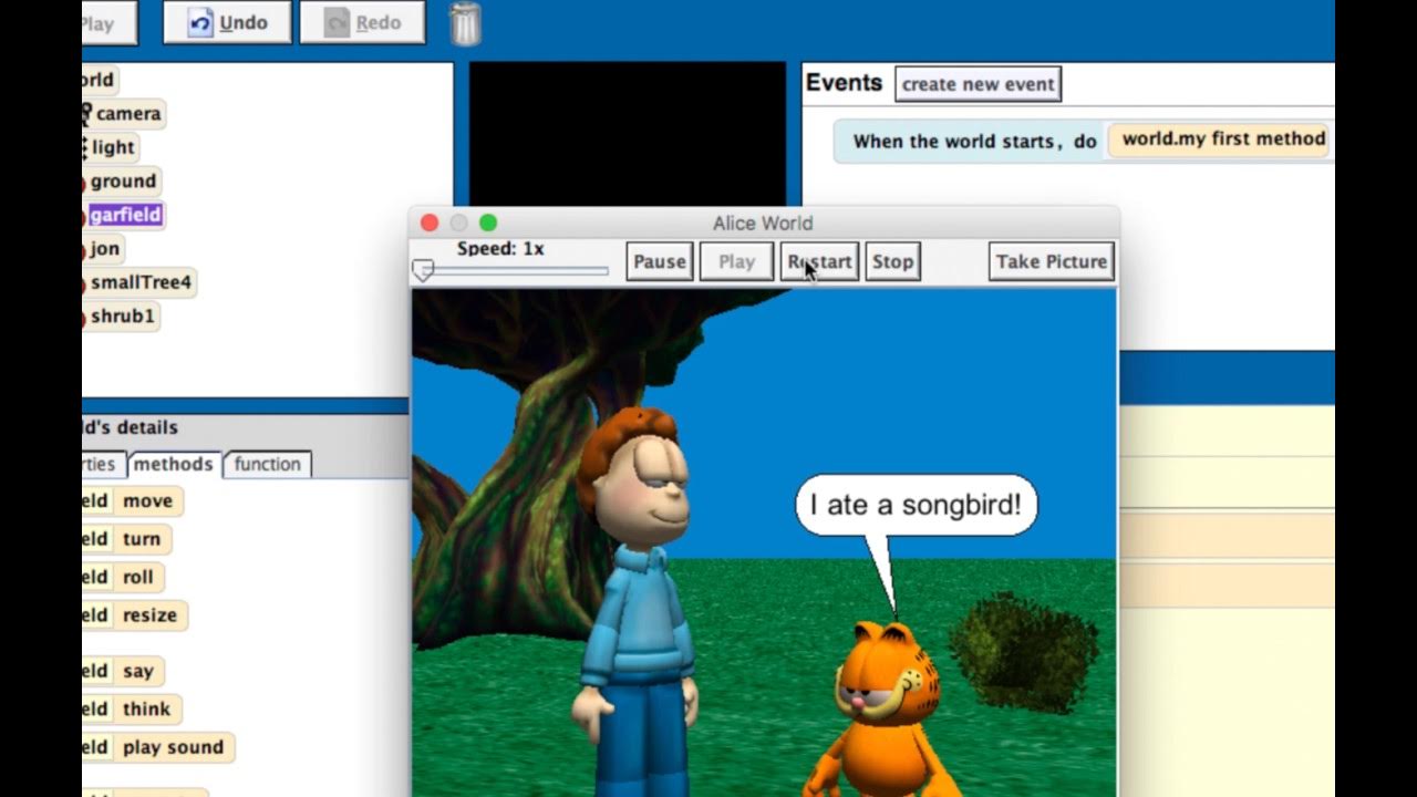 Alice 2 HoC Step 4 How to Use the Code Editor - YouTube