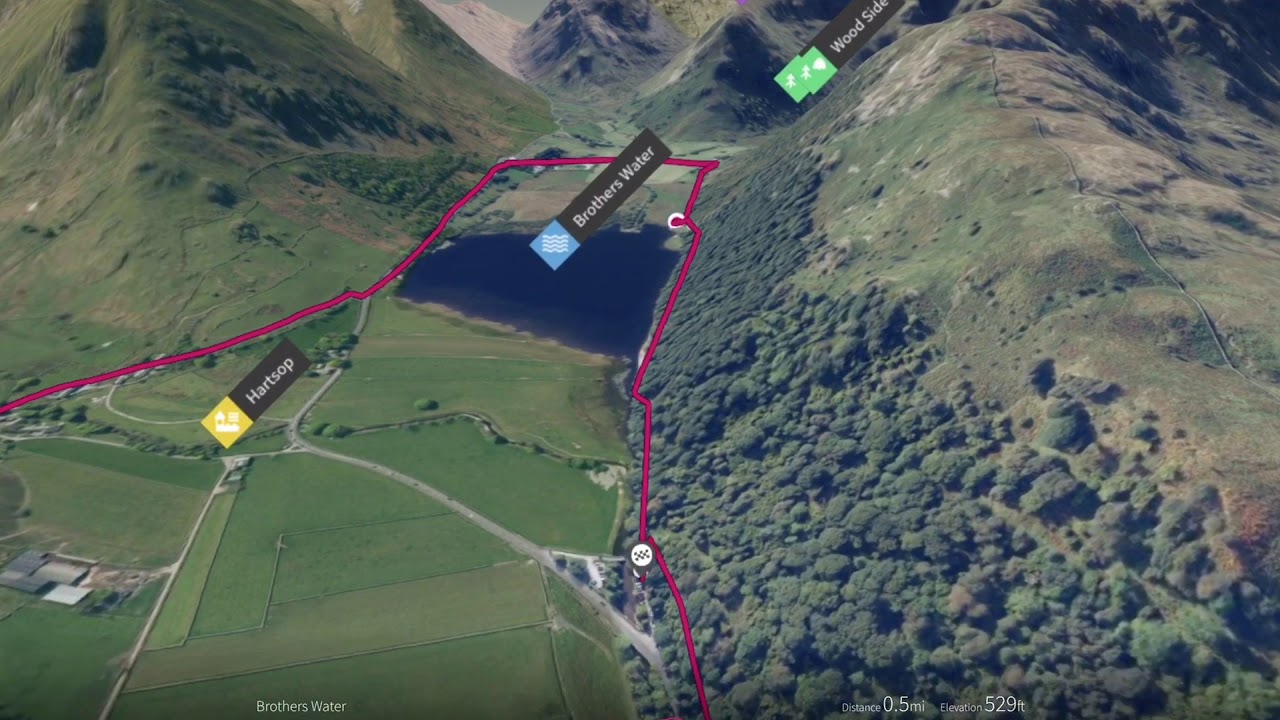 Brothers Water (Eastern Lake District) - 3D fly-through - YouTube