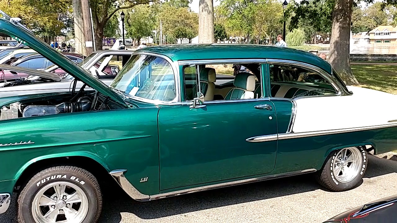 1955 METALLIC NEPTUNE GREEN SHORELINE BEIGE TRUNK CHEVROLET BEL AIR LS1 ...