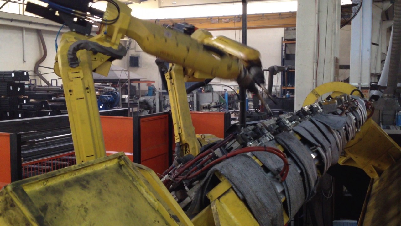 Twin Robot Shelf Rack Welding With Ferris Wheel Positioner - YouTube