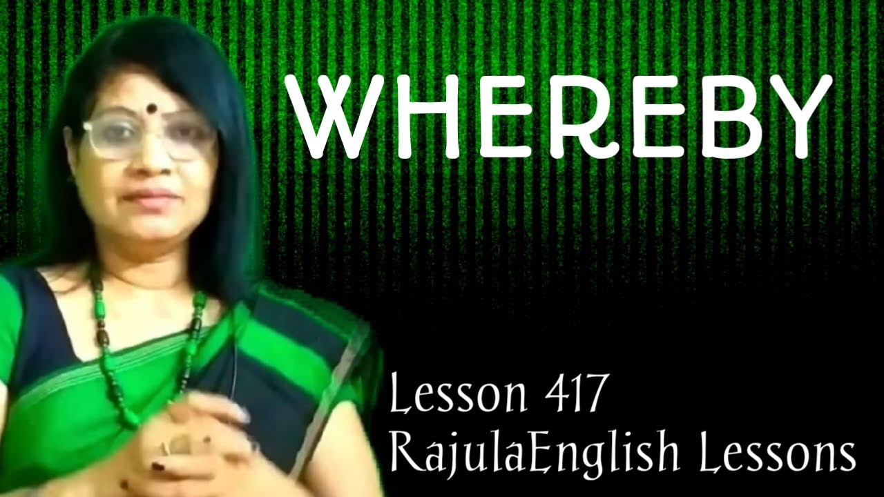 #WHEREBY how to use| English tutorial| Spoken English| Lesson- 417 ...