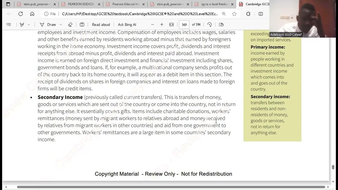 Economics IGCSE (Current Account of Balance of Payments) - YouTube