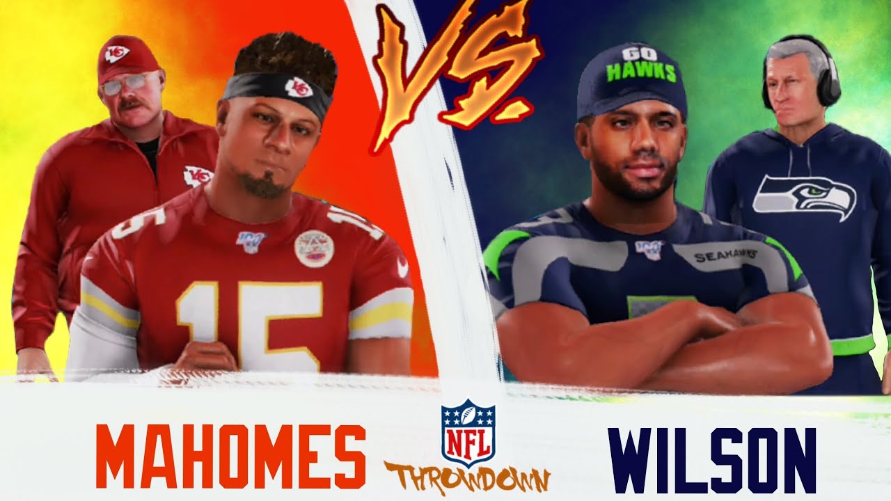 NFL Wrestling Match! Patrick Mahomes vs. Russell Wilson - YouTube