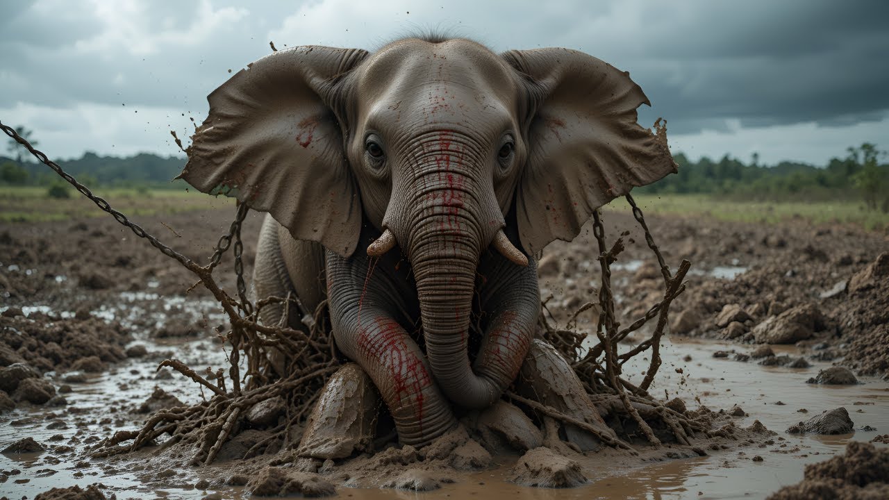 MUDBOUND GIANTS | Heart-Stopping Rescue of a Baby Elephant Trapped in ...