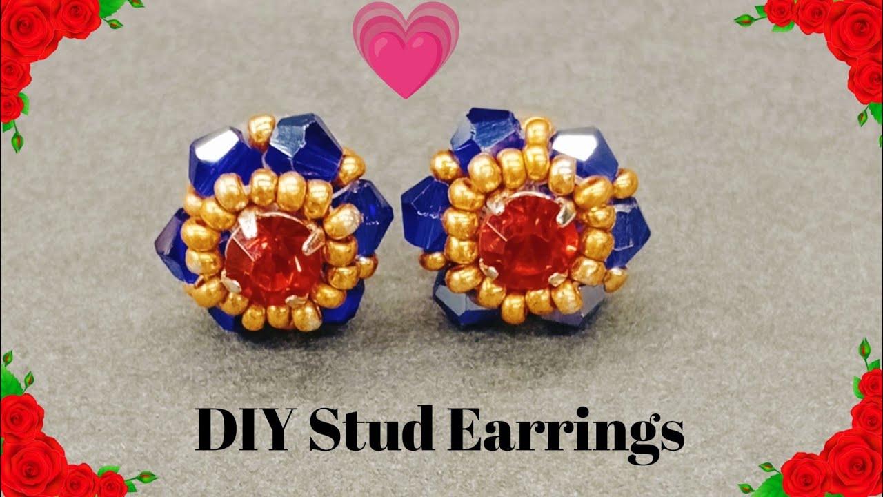 Diy Stud Earrings//The Easiest Stud Earrings//Handmade Jewelrys - YouTube