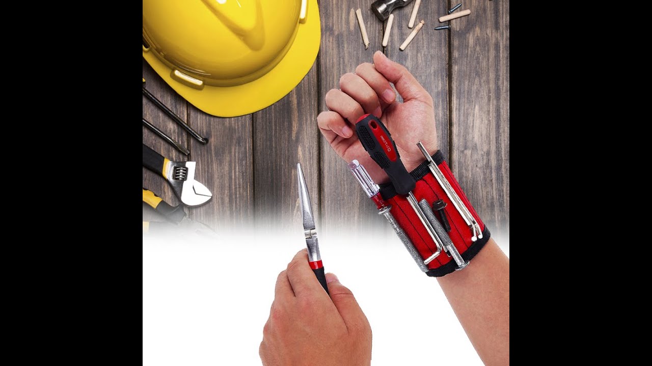 Strong Magnetic Magnet Wristband Pocket Wrist Support Tool Bag Hand Br ...