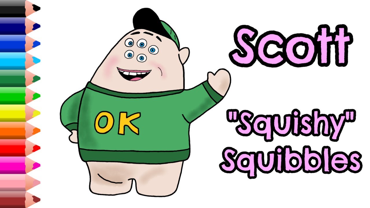 Drawing for Kids Easy - Scott "Squishy" Squibbles from Monsters University - YouTube