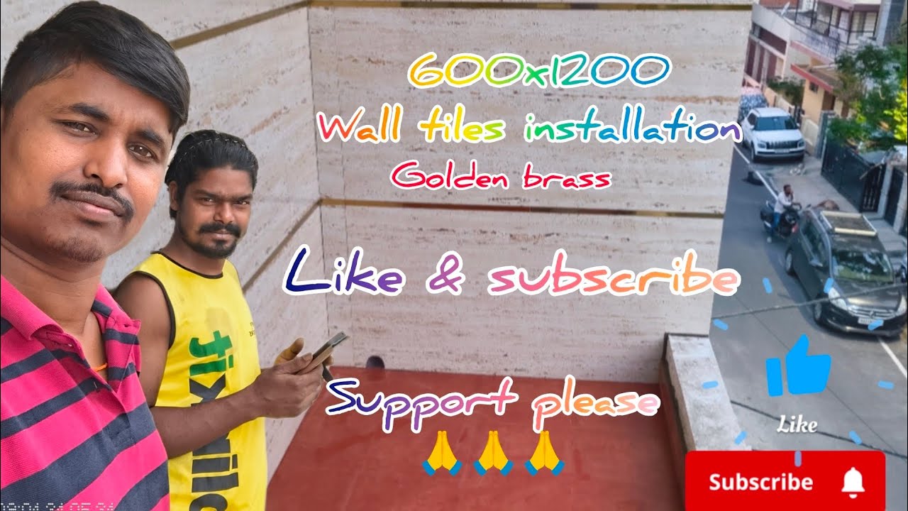 tiles wall design size 1200X600mm tiles installation balcony Wall ...