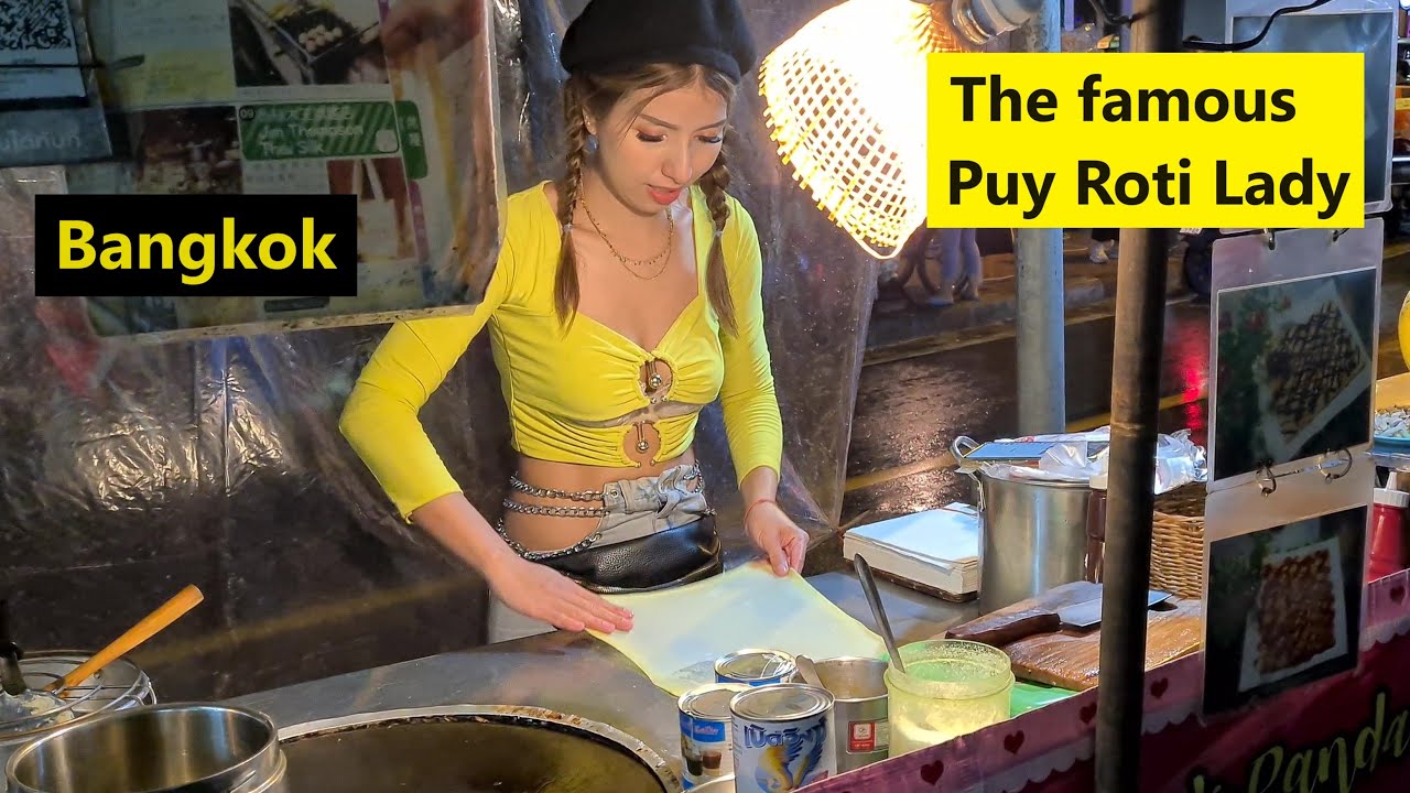 Puy the famous Roti Lady in Bangkok - YouTube