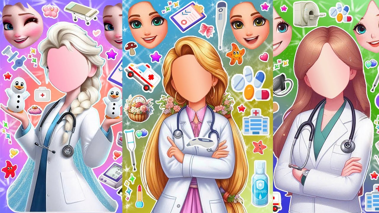 ディズニープリンセス DIY Frozen Sticker Book Elsa, Anna, Ariel Cinderella Doctor ...