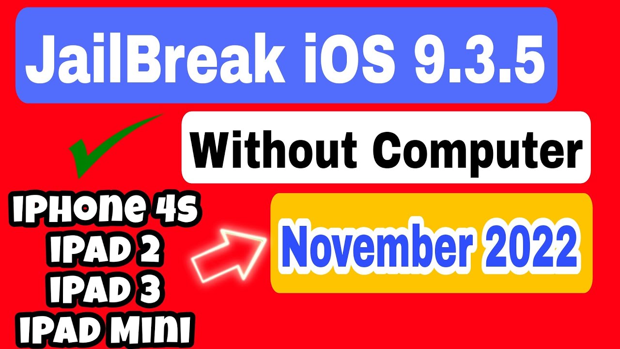 How To Jailbreak iOS 9.3.6 / 9.3.5 in NOV 2022! (iPhone 4s,iPad 2/3 ...
