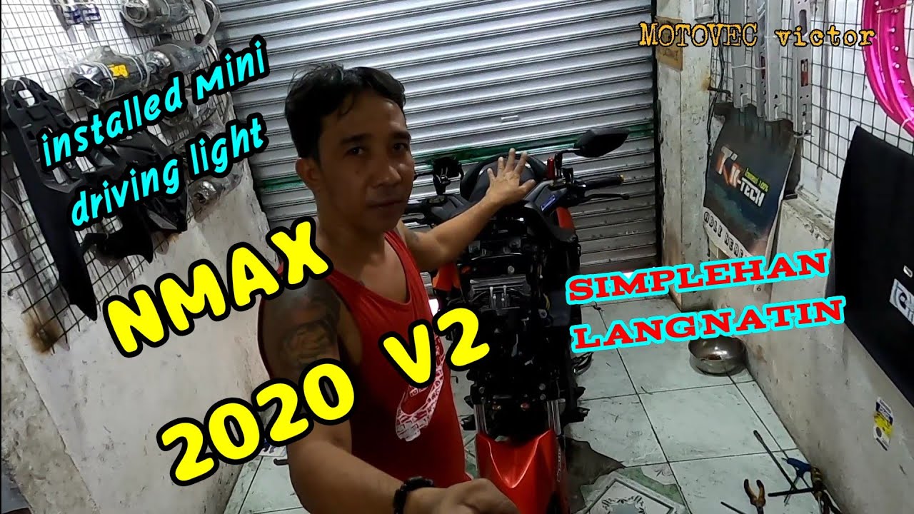 installed mini driving light nmax 2020 v2 - YouTube